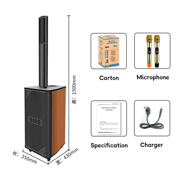 Quality Karaoke Line Array Speaker Bluetooth Portable Outdoor Wireless Speaker With Wheels for sale