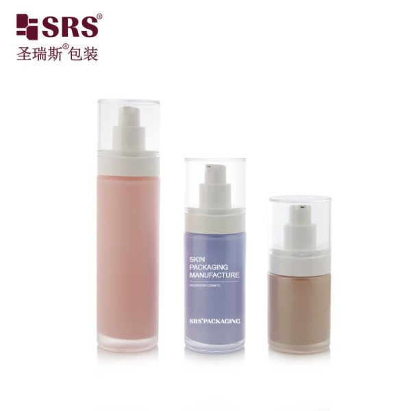 Quality AB001 15ml 30ml 50ml Round Luxury Glass Lotion Pump Bottle Replaceable Type for sale