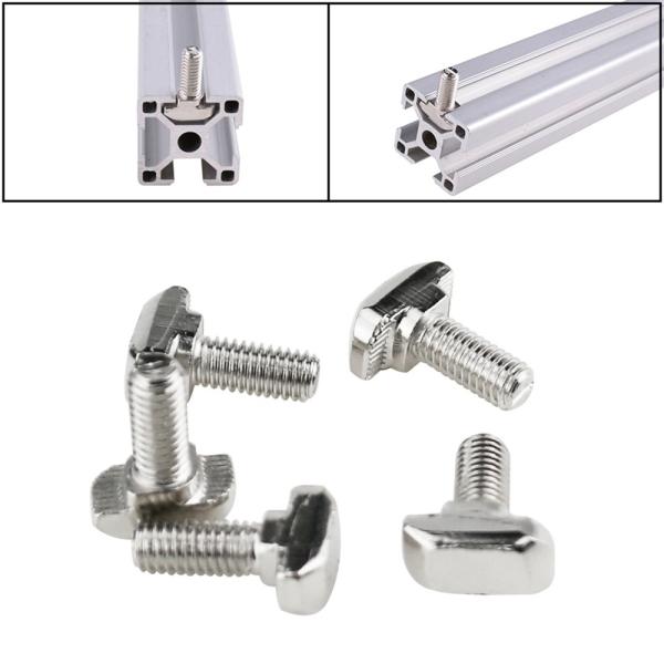 Quality Silver M8x16 M8x20 Tee Slot Bolts 3030 Aluminum Extrusion Parts for sale