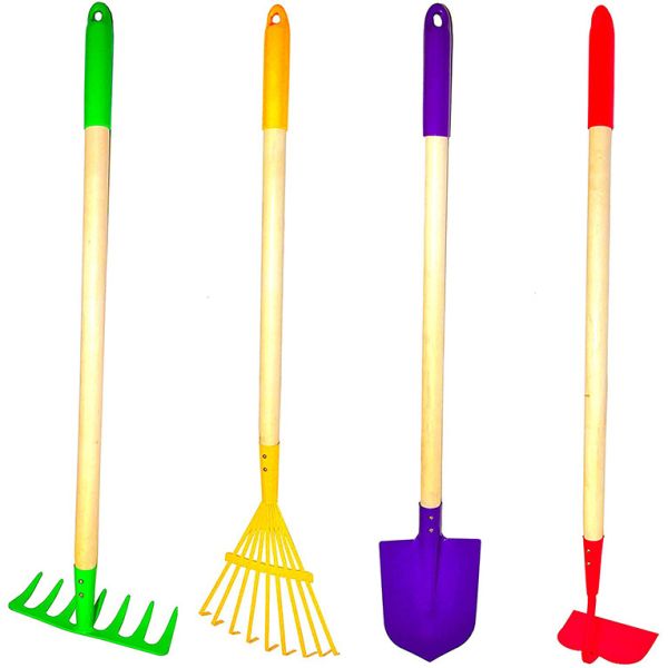 Quality 10pcs Garden Hand Tools Set with Long Wooden Handle Multifunctional and for sale