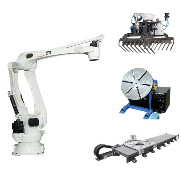 Quality 4 Axis Payload 300kg Reach 3255mm Kawasaki CP300L Palletizing Robot With Guide Rails And Manipulator for sale