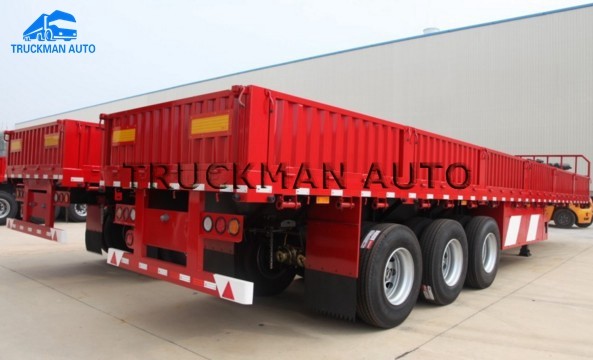 Quality 60 Tons Heavy Duty Side Wall Semi Trailer Thickness 2mm Height 600mm for sale