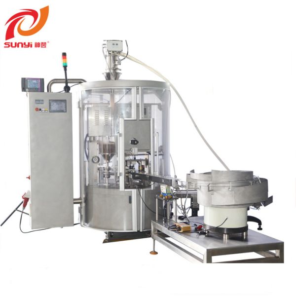 Quality Fully Automatic Aluminum Foil Nespresso Coffee Capsule Filling Sealing Machine for sale