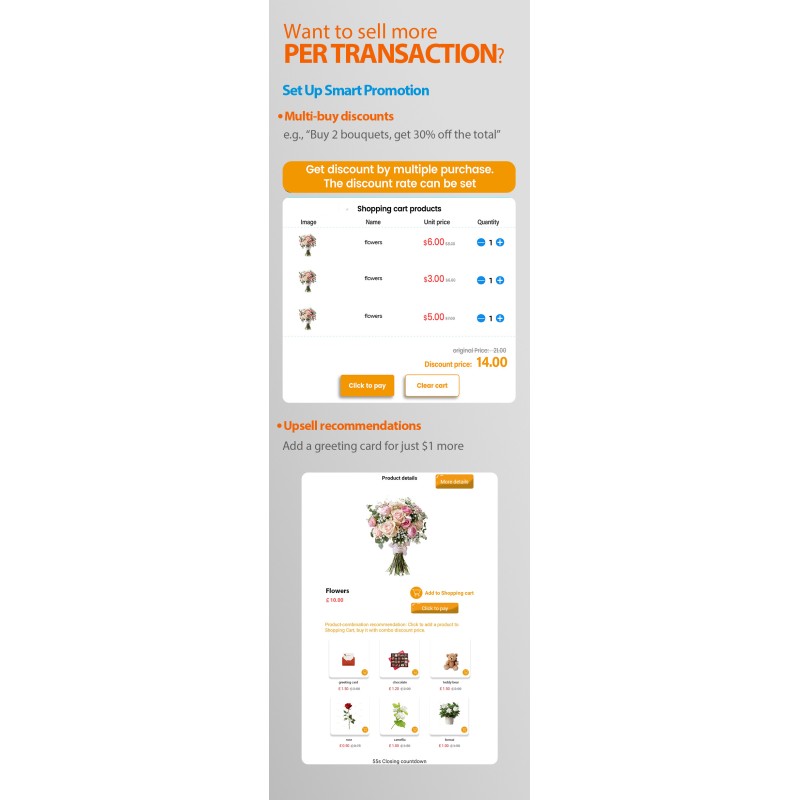 Multiple payment options display