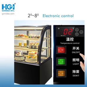 Quality CCC Restaurant Curved Glass Bakery Display Case Refrigerated AC220V 60HZ for sale