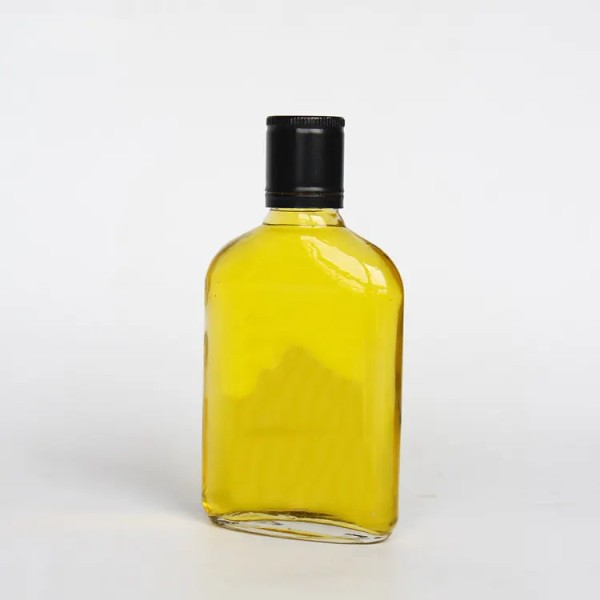 Quality Glass Products 100ml Custom Clear Flat Glass Flask for Whiskey and Spirits Bottle for sale