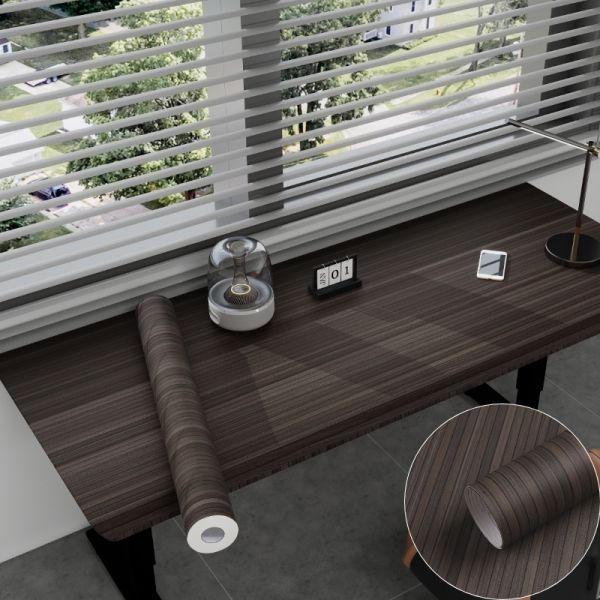 Quality Self-Adhesive PVC Wood Grain Wallpaper Waterproof Brown for sale