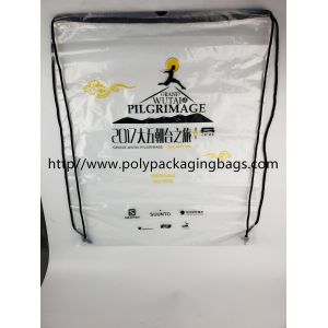 Quality Drawstring Frosted Recycled Plastic Backpack Eco - Friendly Water Proof for sale