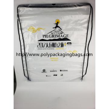 Quality Drawstring Frosted Recycled Plastic Backpack Eco - Friendly Water Proof for sale