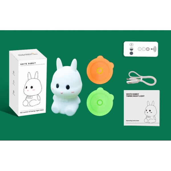 Quality LED Silicone 7 Color Pat Bedside Rabbit Night Light Touch Sensor With USB Charge for sale