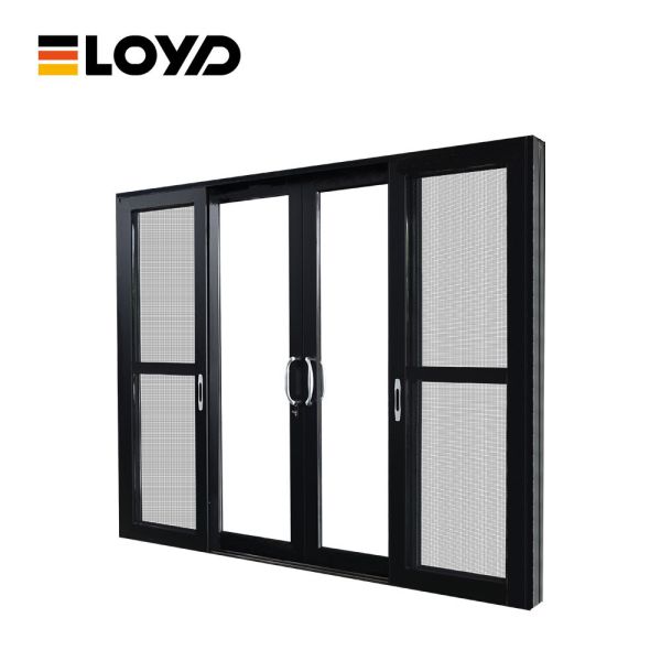 Quality Exterior 5 Foot Sliding Patio Door 6063 Aluminium Glazed Door Push And Pull for sale
