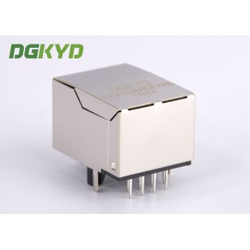 Quality Customized 10/100base - T RJ45 Modular Connector With Transformer 1 X 1 Tab Down for sale