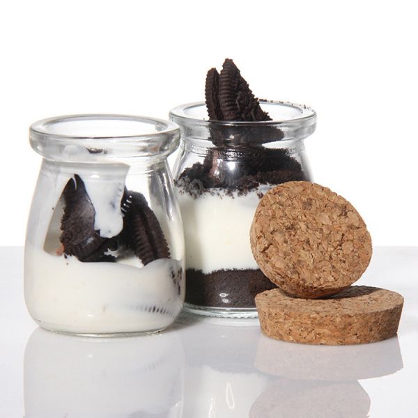 Quality Clear 200ml Glass Pudding Jars 8 Oz Spice Jars Bulk for sale