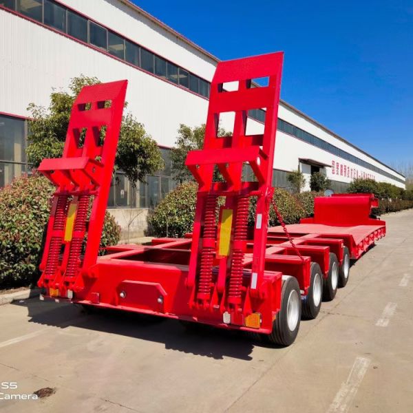 Quality 4 Line 8 Axle Low Bed Semi Trailer For Transporting Construction Machinery for sale