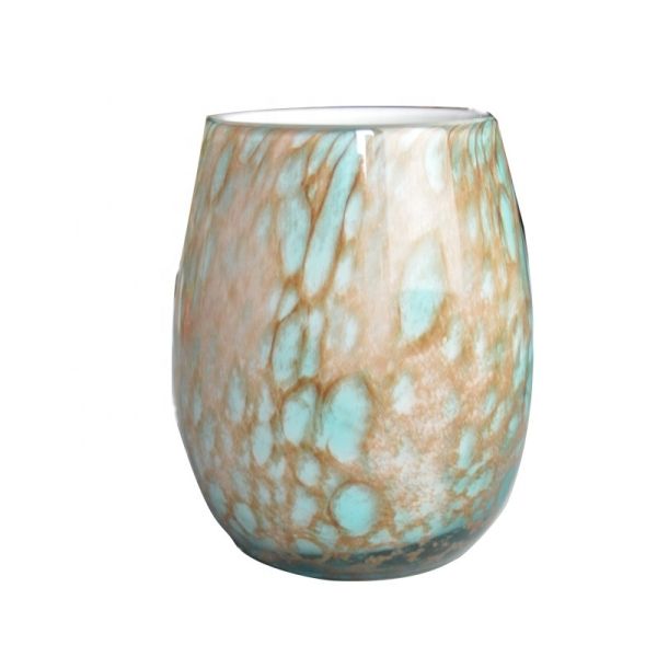 Quality Turquoise Solid Color Votive Glass Candle Holders for sale