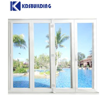 Quality Folding PVC Decorative Door AS2047 High Speed Stack Double Glass Motor System for sale
