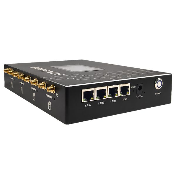 Quality Multi Link Black Network Bonding Router 4G 5G WiFi With 4 SIM Card for sale