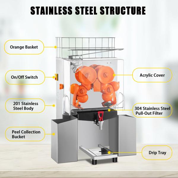 Quality 120W Squeezing Automatic Citrus Orange Juicer Machine for sale
