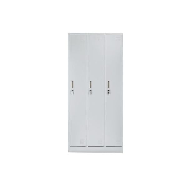 Quality Knock Down Bedroom 3 Door Locker Cabinet With Mirror for sale