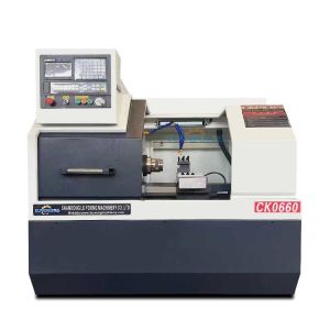 Quality CK0660 Mini CNC Lathe Pipe Thread GSK Controller Flat Bed 380v For Metal for sale