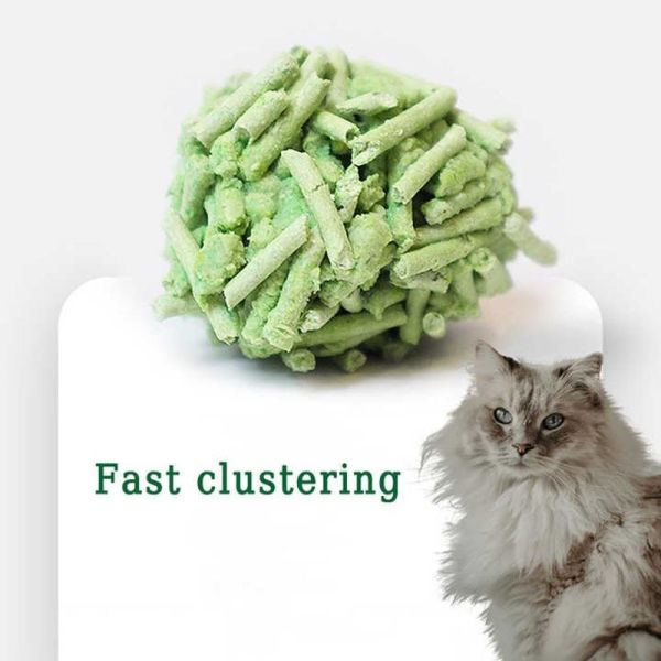 Quality Deodorizing Green Tea Cat Litter Dust Free Fast Clumping Kitty Litter Tofu Strip for sale