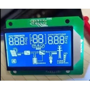 Quality 3.3V Custom 7 Segment LCD Display HTN Blue Negative White Characters 12 O'Clock for sale