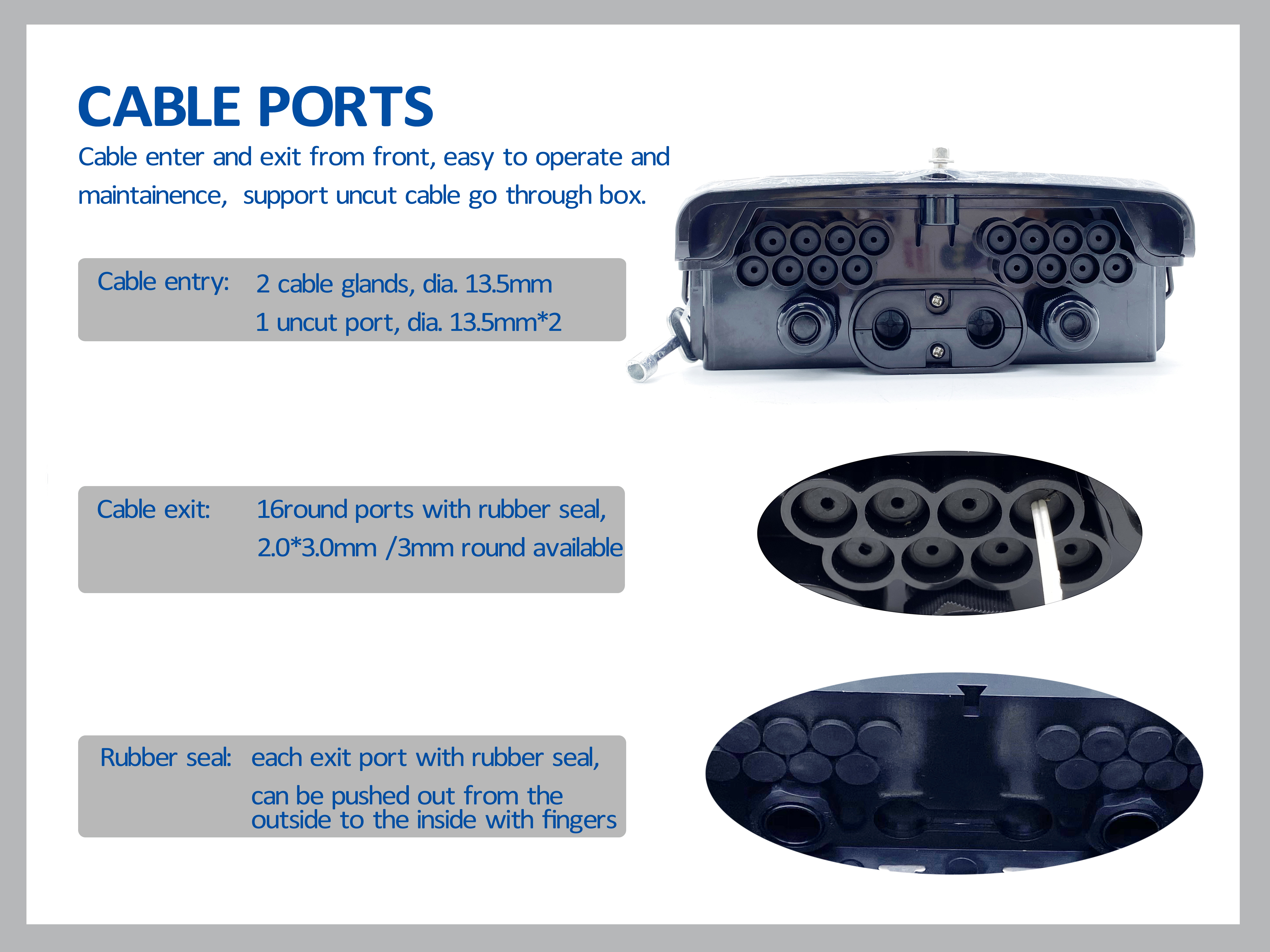 Fiber optic splitter box 16cores FDB0216H Cable ports
