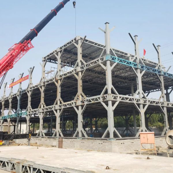 Quality Q355B Welded Commercial Steel Building Q235 Prefabricated Office Construction for sale