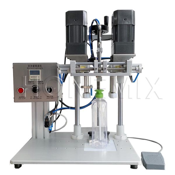 Quality 80W Semi Automatic Spray Bottle Capping Machine 220V / 50Hz Voltage for sale