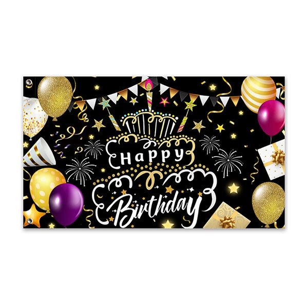 Quality OEM Polyester 3x5 Happy Birthday Flag For Indoor Outdoor Party for sale