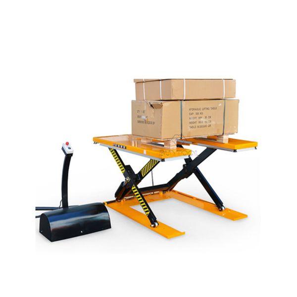Quality 1000kg E Shape Low Profile Lift Table Electric Hydraulic Scissor Lifter for sale