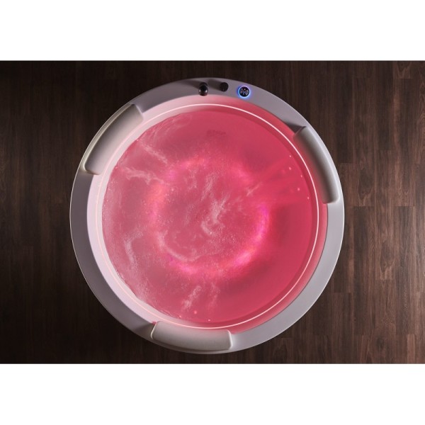 Quality D1600mm Round Massage Bathtub with 2 inner LED strips Hidden bubble bath - Fit 3 Person For Small Spaces for sale