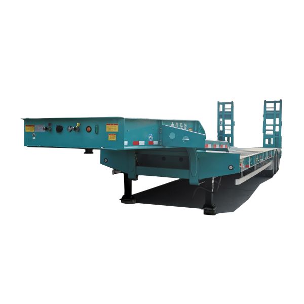 Quality Max Payload 60-80T Low Flat Semi Trailer for Multipurpose Heavy Equipment for sale