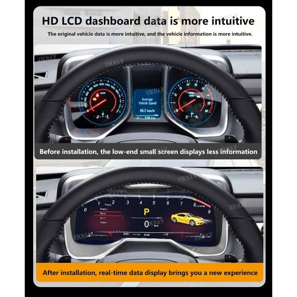 Quality VIKNAV CockPit LCD Speedometer Car Instrument Cluster For Chevrolet Camaro 2010 for sale