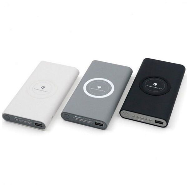 Quality Wireless Qi Length 135mm Personalised Power Bank Black White Grey for sale