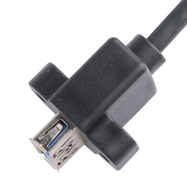 Quality Black Usb3 0 Cable Am 90 Degree Side Bend To Af Half Pack Screw Type Formed for sale