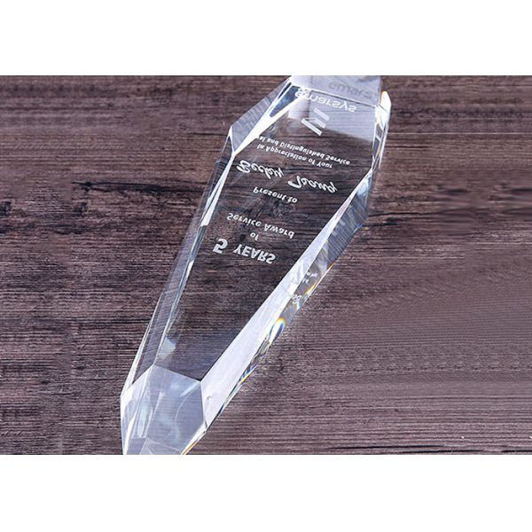 Quality Glass Crystal Trophy Cup Awards Cup Customized Size With Sandblasting Logo for sale