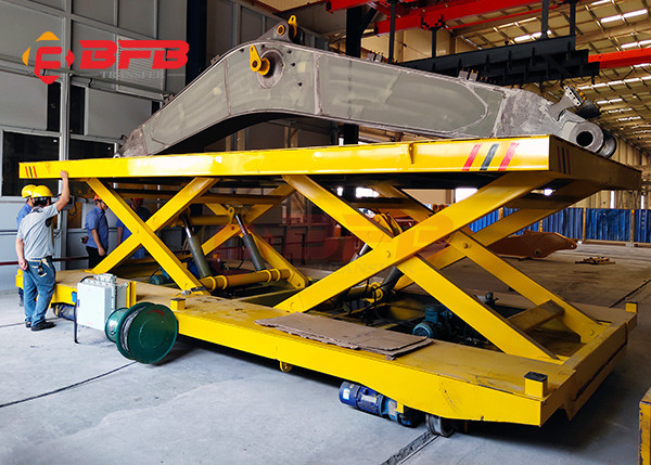 Quality Crane Work Hydraulic Lifting Transfer Cart With Large Table Electric Power for sale