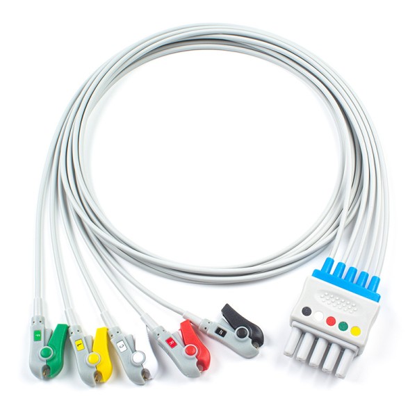 Quality S-iemens Drager ECG Leadwires 5956359 MP03414 Set 5 Lead Grabber Clip To Dual 5 Pin Connector for sale