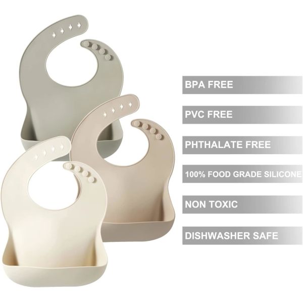 Quality Waterproof Silicone Bibs for Babies & Toddlers for sale
