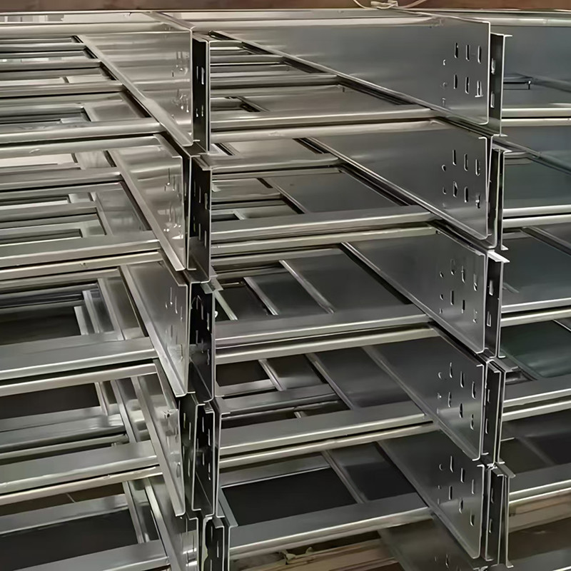 Ventilated ladder cable tray showing trapezoidal structure
