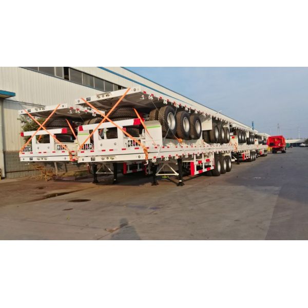 Quality 50T Load Capacity AND9400 Container Transport Flatbed Trailer Durable for sale