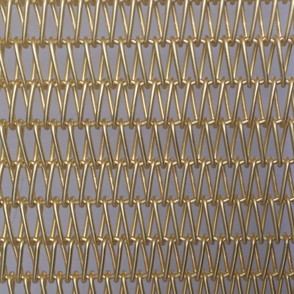 Quality Architectural Round Wire Spiral Link Mesh , Decorative Woven Mesh For Stairway Railing for sale