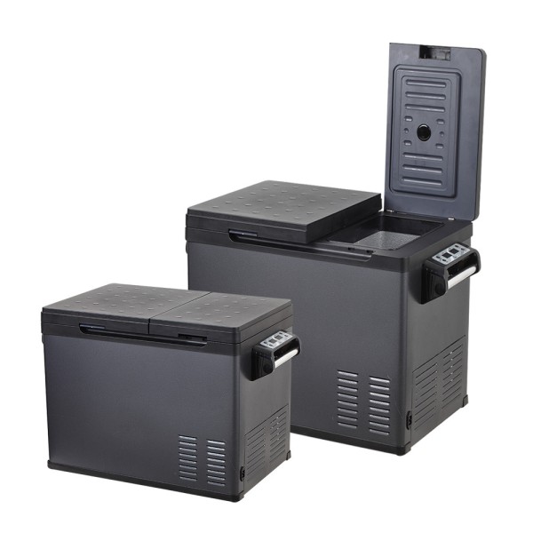 Quality Rechargeable Compressor Camping Fridge 50L Car DC Solar Refrigerator and Freezer Design for sale