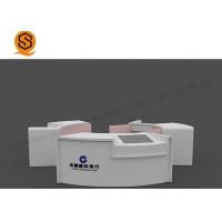Quality OEM Logo Solid Surface Reception Desk Bank Reception Counter for sale
