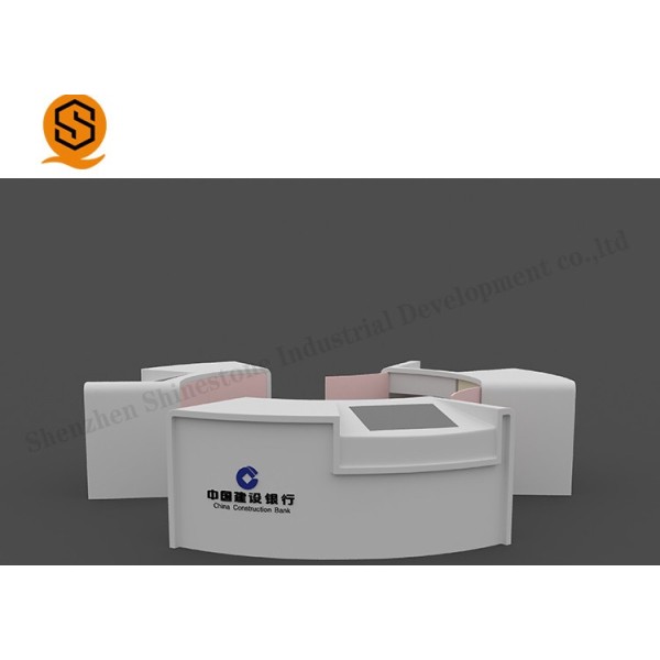 Quality OEM Logo Solid Surface Reception Desk Bank Reception Counter for sale