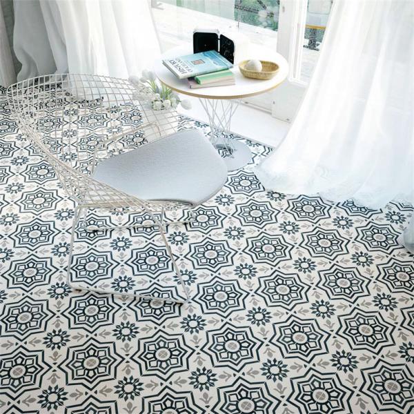Quality 20x20cm Ceramic Rustic Tile for Indoor Floor Black Gray White for sale