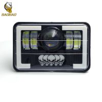 Quality Plastic Aluminum 5 Inch Skull White Yellow Car LED Headlights Moto Spotlight for sale