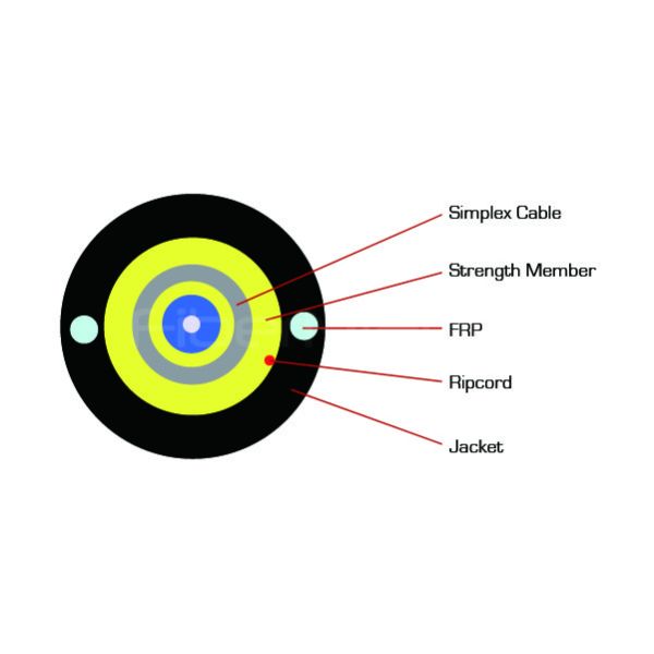 Quality Communication Optical Fiber Cables Lightweight 2 Core Round Drop Cable for sale