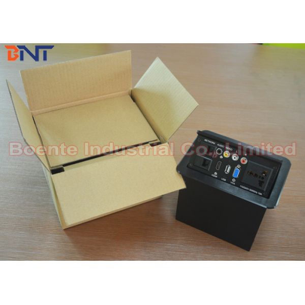 Quality Humanization Desktop Power Sockets With Laser Logo , Conference Table Pop Up Box for sale